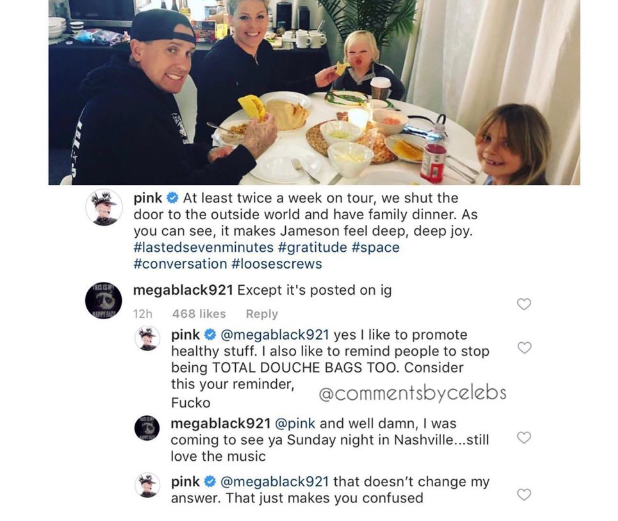 P!nk Just Had The Perfect Clap Back For An Instagram Troll & We Can't ...